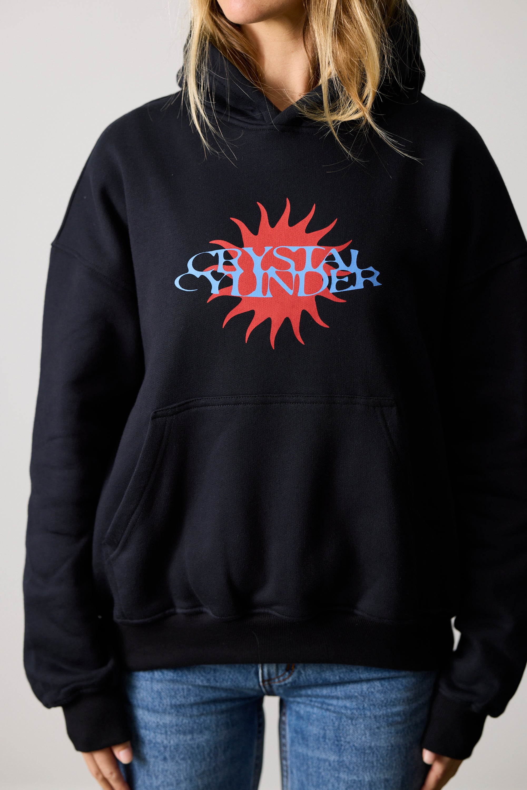 Womens Rising Sun Hood - Washed Black – Crystal Cylinder