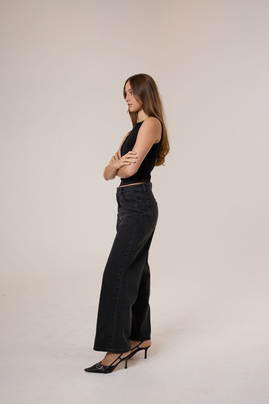 Billie Low Jean - Ash Black – Crystal Cylinder