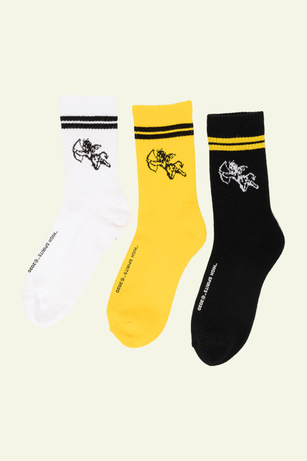 Cherub Socks 3 Pack - Black / Yellow / White – Crystal Cylinder