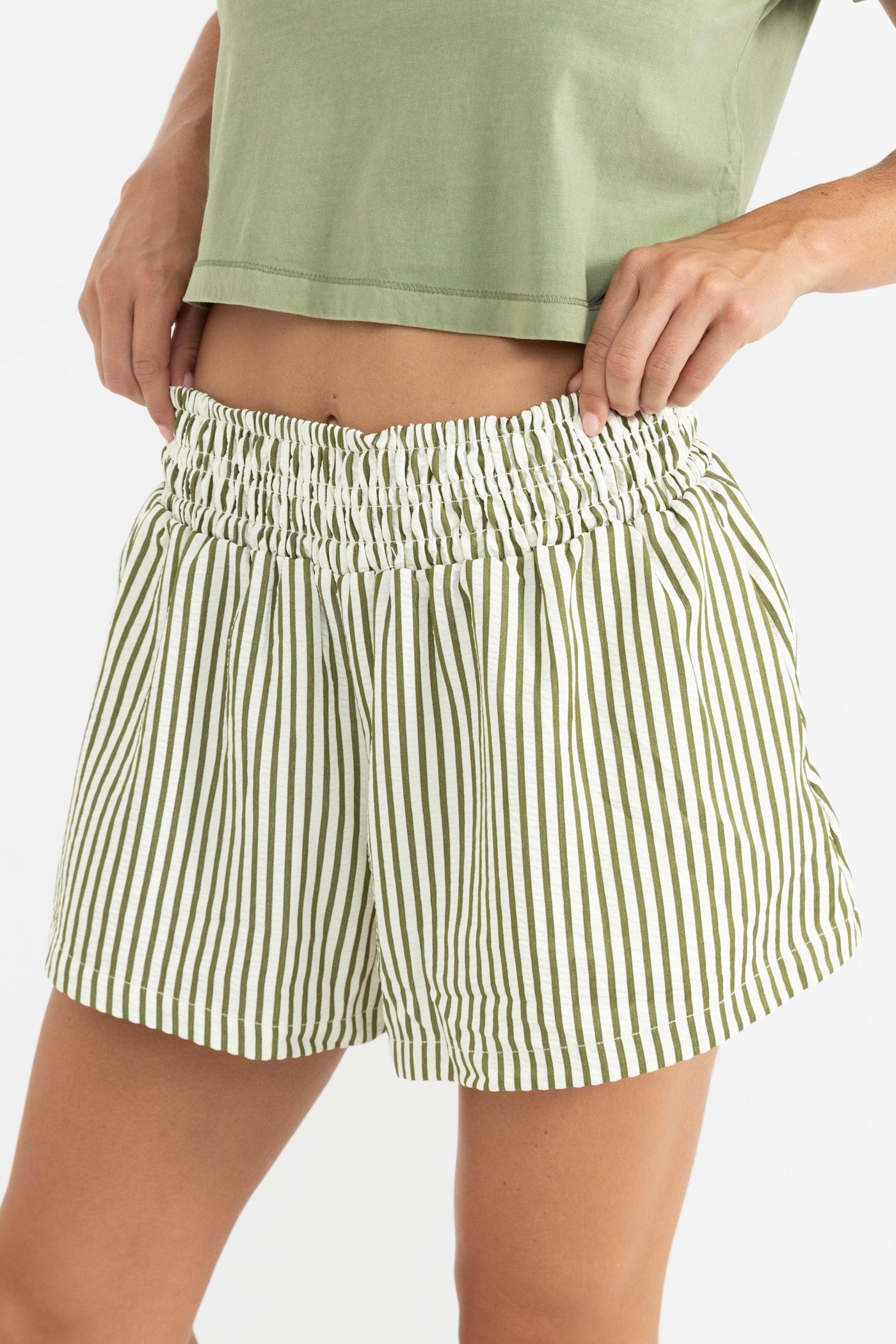 Cove Stripe Short - Aloe – Crystal Cylinder