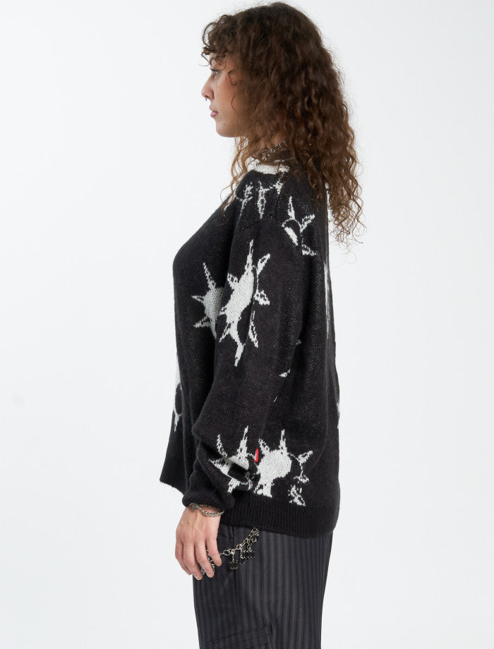 Destino Box Fit Crew Knit - Black – Crystal Cylinder