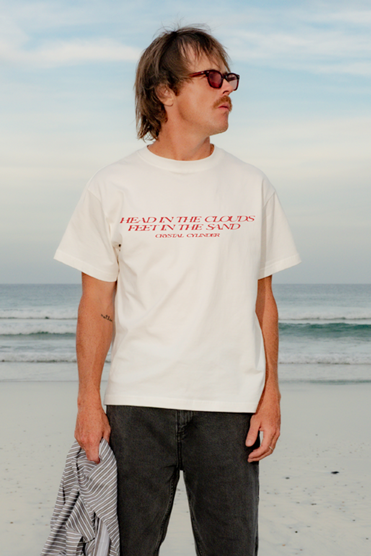 Mens Motto Script Tee - Bone – Crystal Cylinder